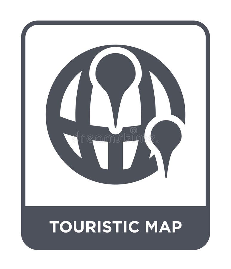 Touristic Map Icon in Trendy Design Style. Touristic Map Icon Isolated ...