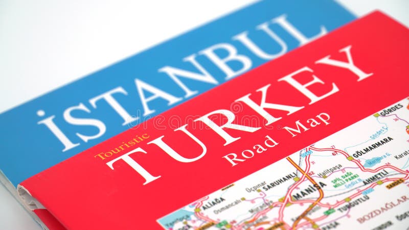 Touristic Road Maps of Turkey, Istanbul in Turkish Language Stock Photo ...