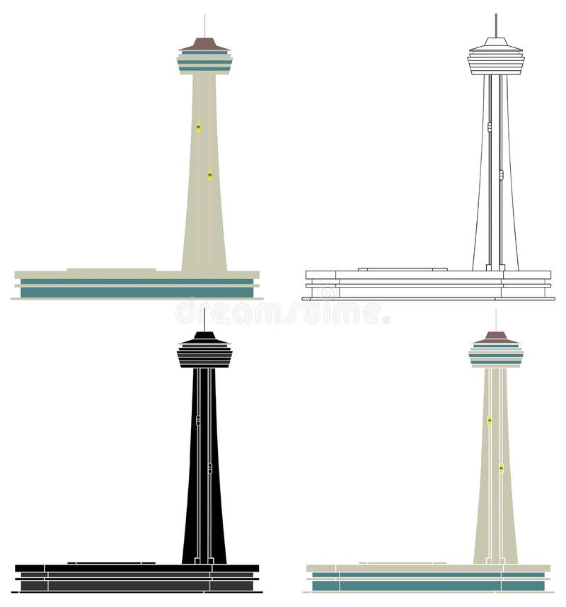 Touristic Tower in Front View Stock Vector - Illustration of logo ...