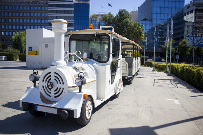 Touristic Train Fake Old Style Locomotive Stock Image - Image of sight ...