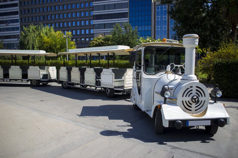 Touristic Train Fake Old Style Locomotive Stock Photo - Image of ...