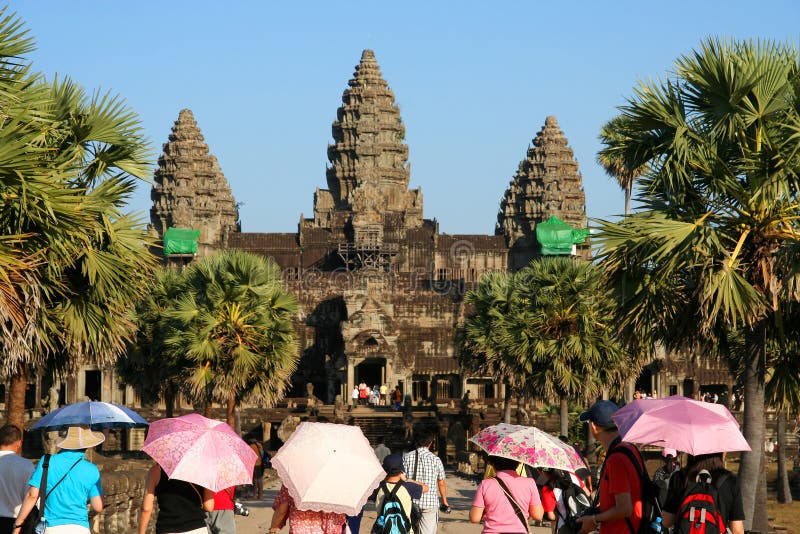 Tourists at Angkor editorial photography. Image of intricate - 23803082