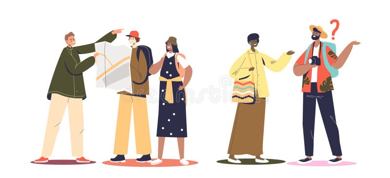 Cartoon Ask Direction Stock Illustrations – 118 Cartoon Ask Direction ...