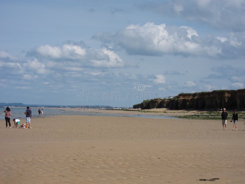 Tourists on the Beach in Luc Sur Mer Editorial Photography - Image of ...