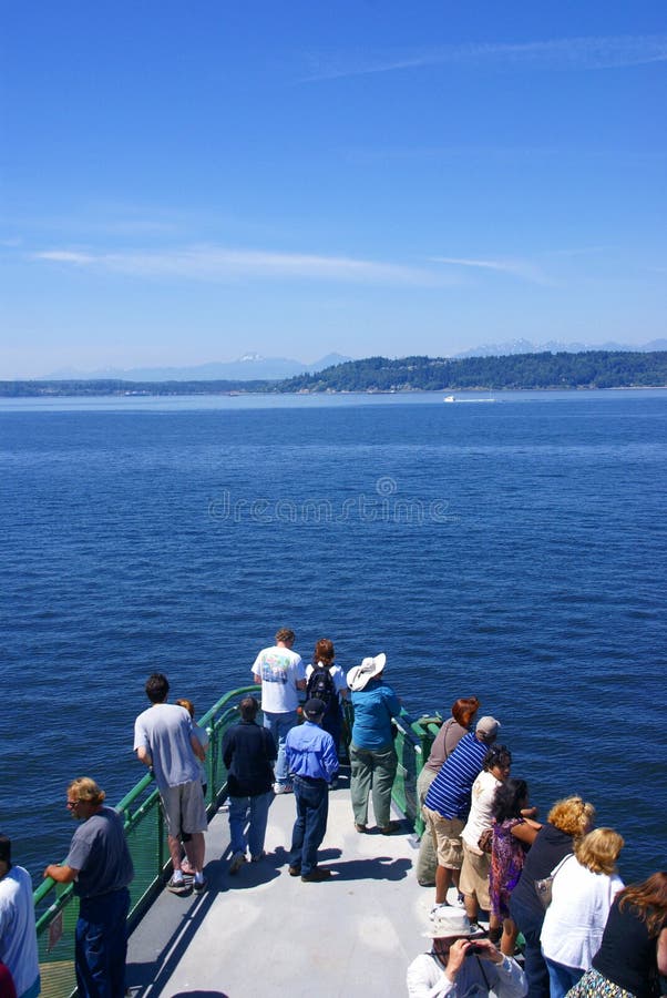 Tourists on Bow of Washington State Ferry Editorial Stock Photo - Image ...