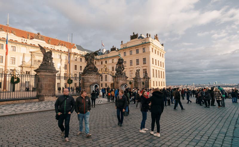 Tourists Crowds in Front of the Prague Castle Editorial Stock Image ... Tourists Crowds in Front of the Prague Castle Editorial Stock Image ...