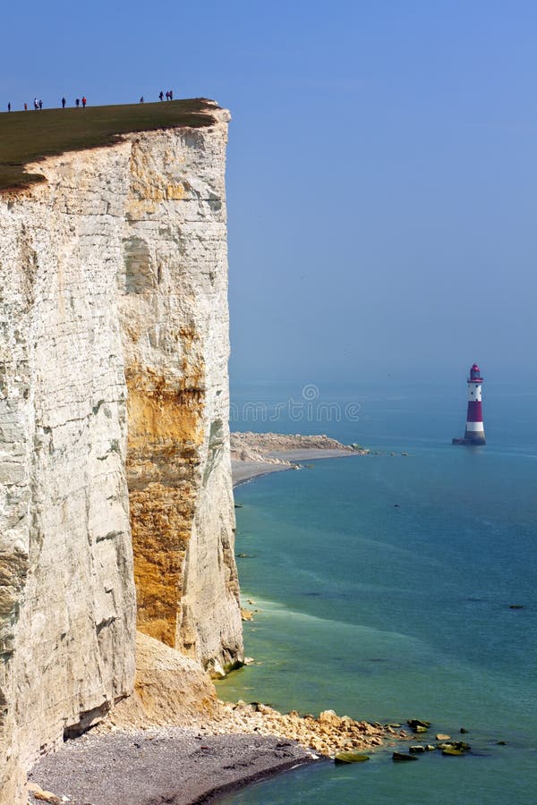 Tourists at the Egde of the Cliffs at Beachy Head Stock Image - Image ...