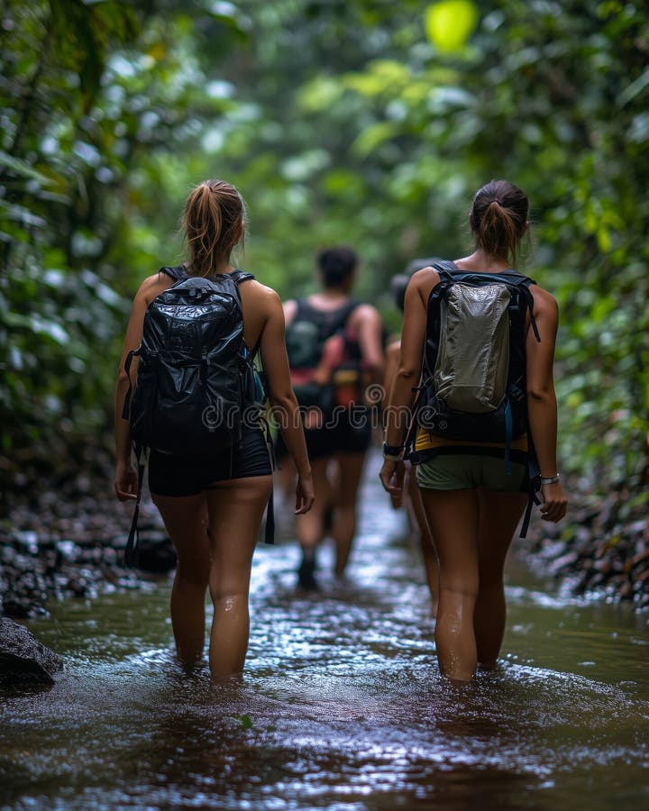 Tourists Engaging in Conservation Efforts while Exploring Lush ...