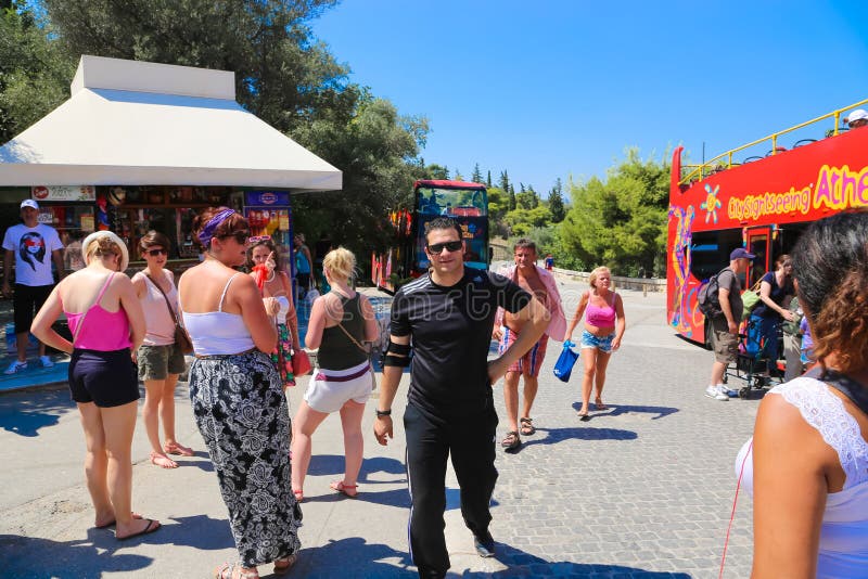 Tourists Enjoy at Athens , Greece Editorial Stock Photo - Image of ...