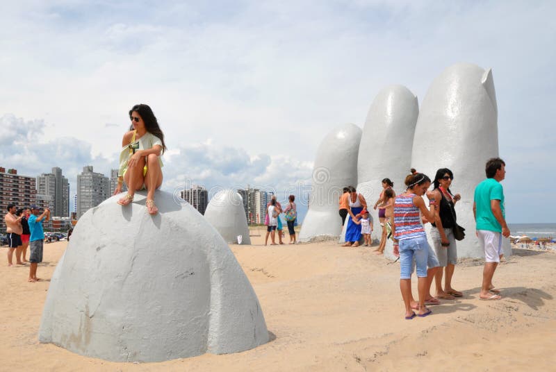 The Hand in Punta Del Este editorial stock photo. Image of attraction ...