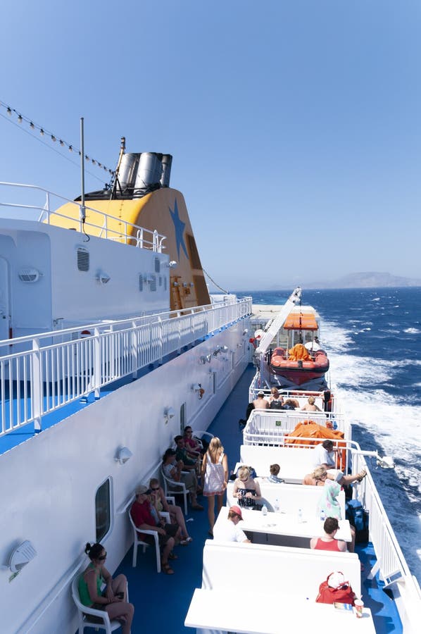 Tourists in a Ferry Sailing in the Mediterranean Editorial Stock Photo ...