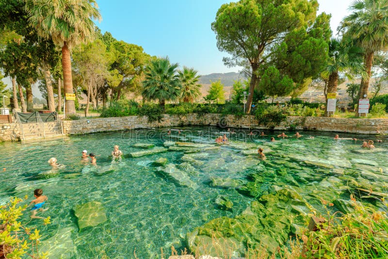 Tourists in Hierapolis Cleopatra Pools Turkey Editorial Stock Photo ...