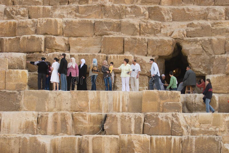 Tourists Near the Great Pyramid Editorial Stock Photo - Image of cairo ...