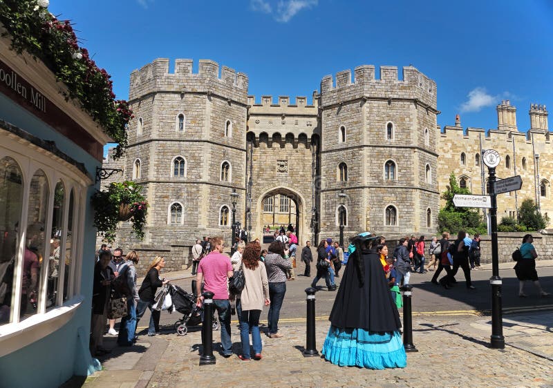 Tourists Outside Windsor Castle in England Editorial Stock Image ...