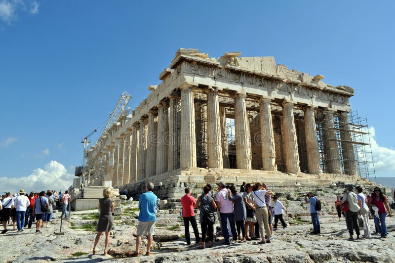 Tourists at Parthenon, Greece. Editorial Stock Image - Image of outdoor ...