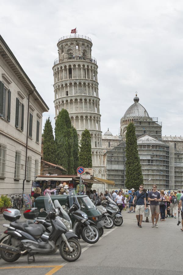 Tourists in Pisa editorial photo. Image of motorcycle - 46732466
