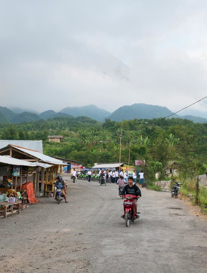 Tourists Point Near Mount Merapi, Indonesia Editorial Stock Photo ...