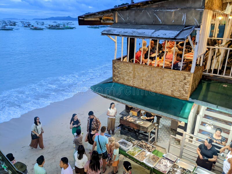 Restaurant in El Nido in Palawan in the Philippines Editorial ...