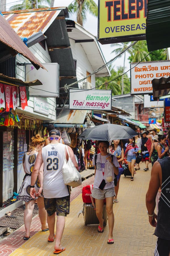 Busy Streets of Koh Phi Phi Town Editorial Photography - Image of ...