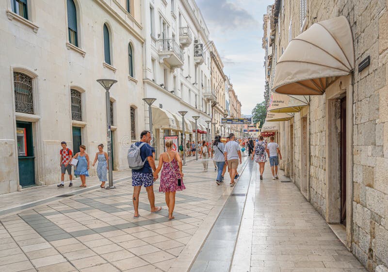 Tourists on the Streets of Split Editorial Photography - Image of ...
