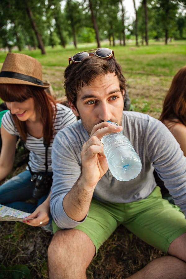 Tourists Taking a Rest stock image. Image of rest, forest - 41333147