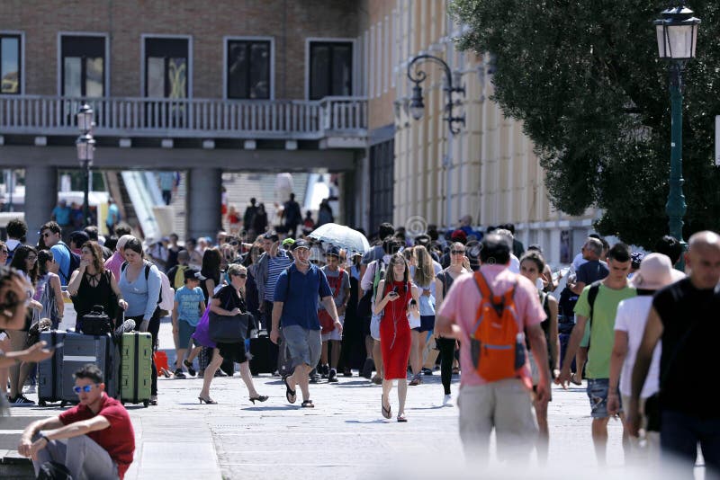 Tourists in Venice, Italy editorial stock photo. Image of destination ...