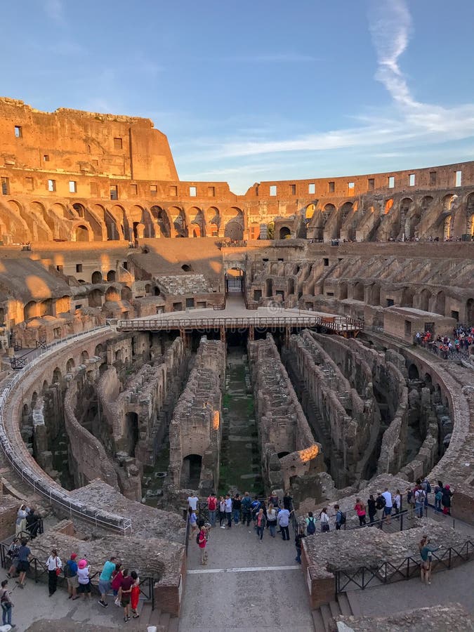 Tourists View Roman Colosseum from Inside Editorial Photography - Image ...
