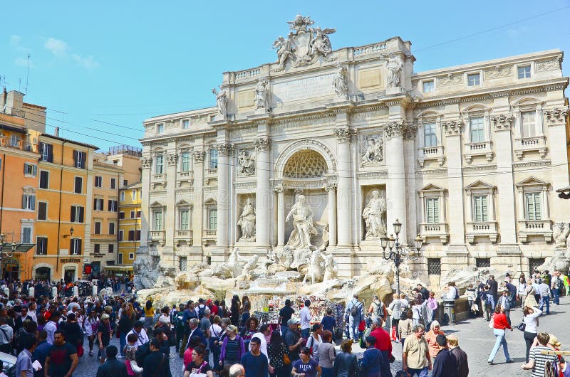 Tourists Visiting the Trevi Fountain Editorial Stock Photo - Image of ...