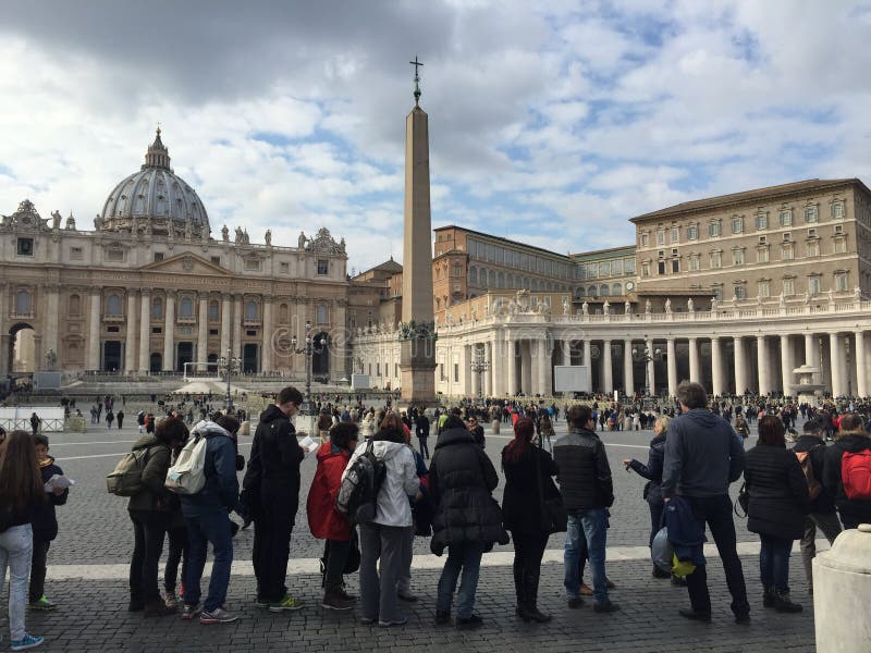 Tourists Waiting in a Queue To Enter Saint Peter Basilica in Vatican ...