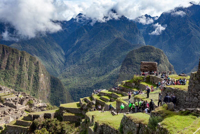 Tourists Walk Along Machu Picchu. 2019-11-28 Peru. Editorial Photo ...