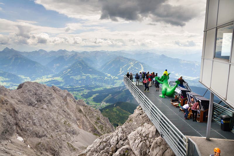 Tourists Walk on Dachstein Sky Walk Editorial Photography - Image of ...