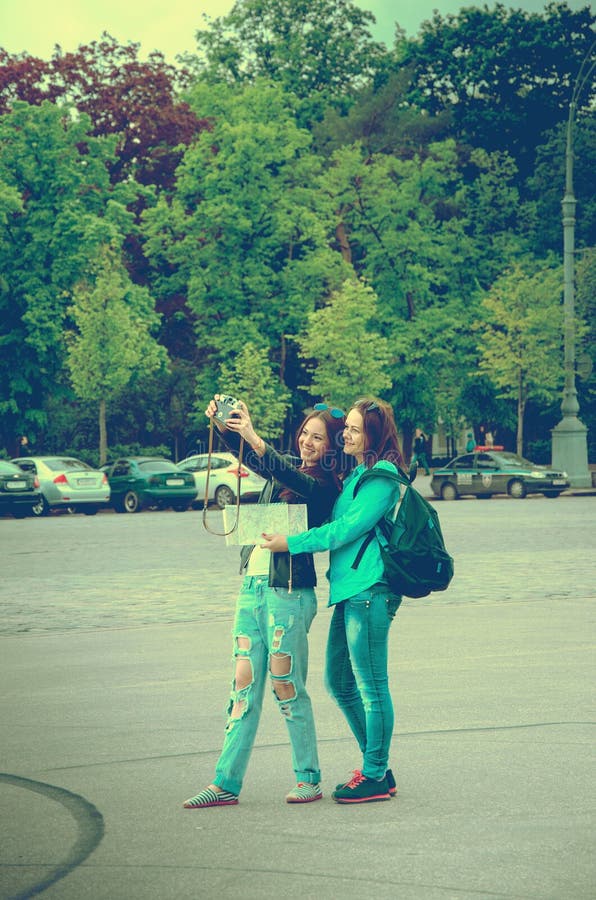 Tourists Walk through an Unfamiliar City Stock Image - Image of ...