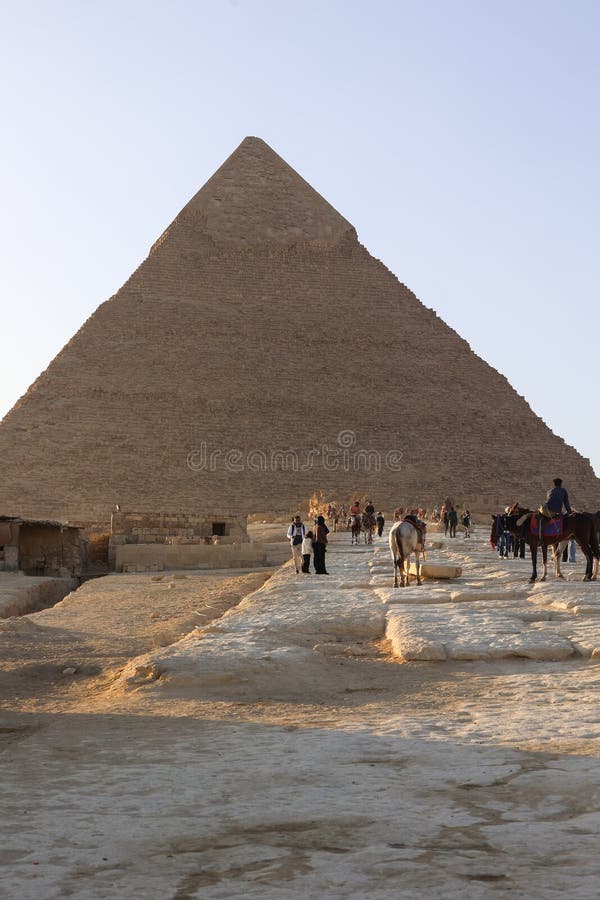Tourists Walking Along the Path Under the Great Pyramid of Cheops of ...
