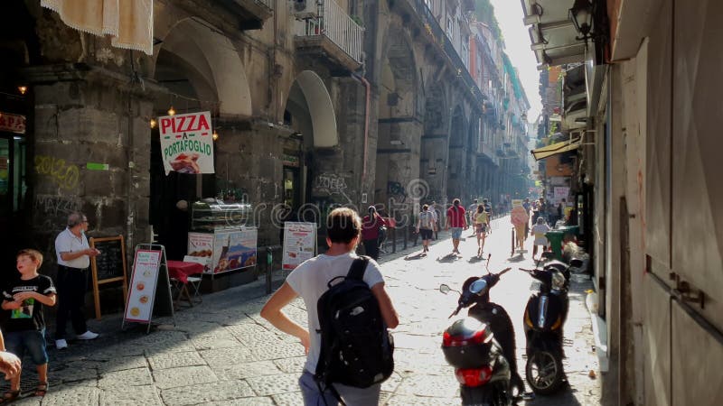 Naples, Italy - City Life in the City Center Stock Video - Video of ...
