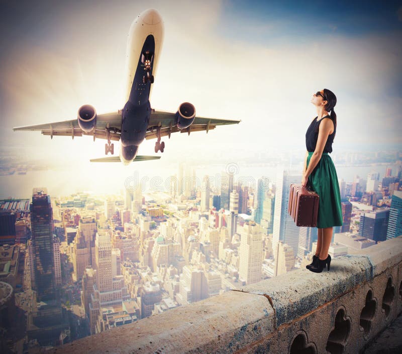 Tourists watch the takeoff stock photo. Image of airport - 51989618