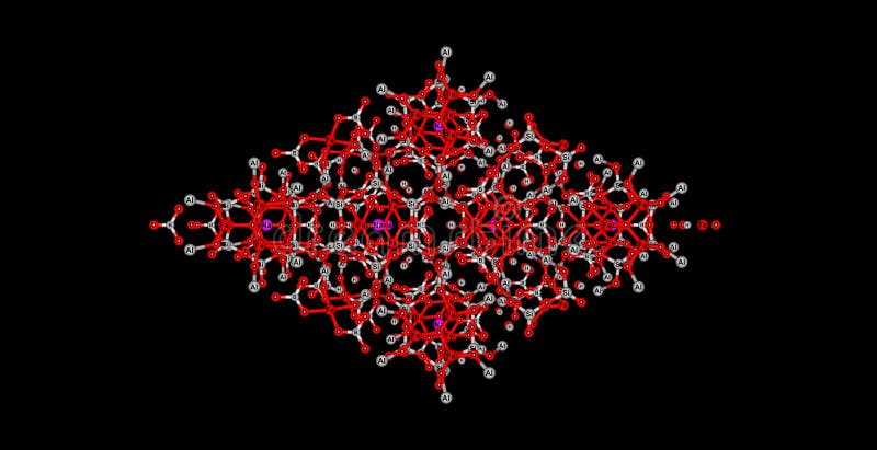 Tourmaline Molecular Structure Isolated on Black Stock Illustration ...