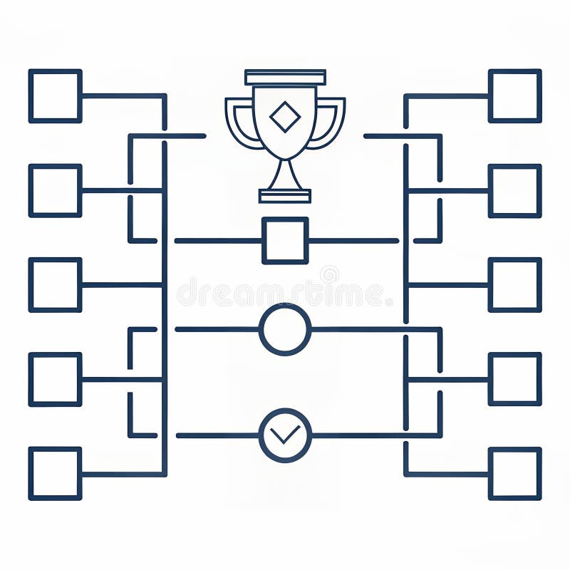 Tournament Bracket Diagram with Trophy Stock Illustration ...