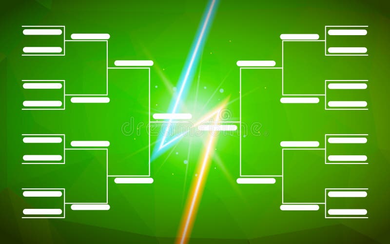 Tournament Bracket Template for 16 Teams on Green Background with Flash ...
