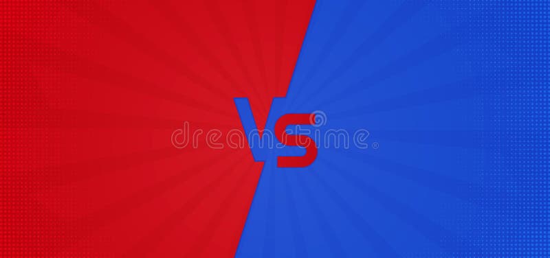 Blue and Red Versus Logo with Halftone Effect. Vector VS Icon. Stock ...