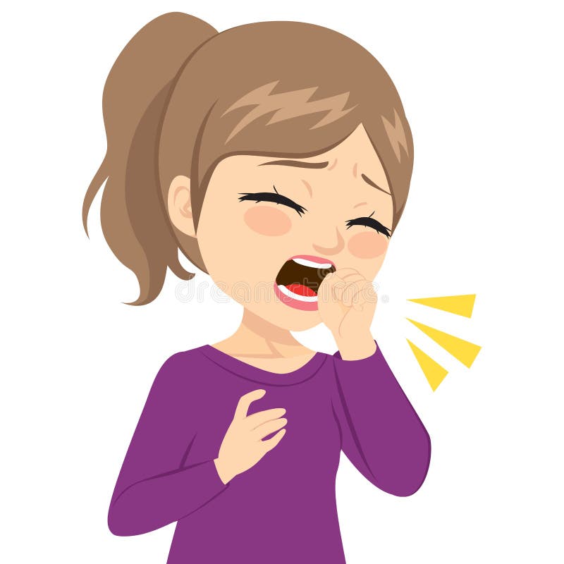 Toux de fille d'adolescent illustration de vecteur. Illustration du ...