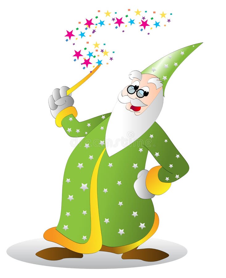 Tovenaar vector illustratie. Illustratie bestaande uit tovenaar - 25258541