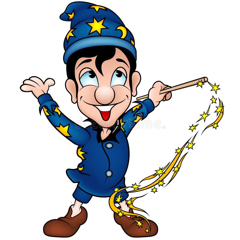 Tovenaar - vector vector illustratie. Illustration of humeur - 10255075