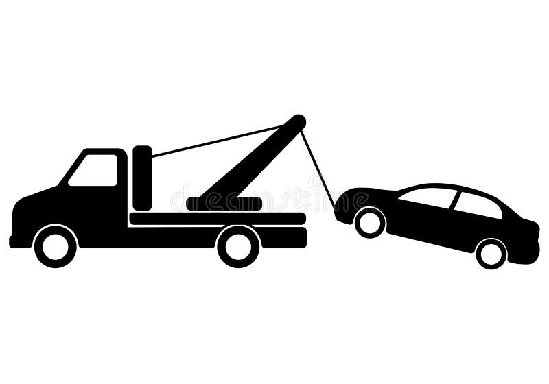 Tow Away Sign, Simple Flat Icon Stock Vector - Illustration of ...