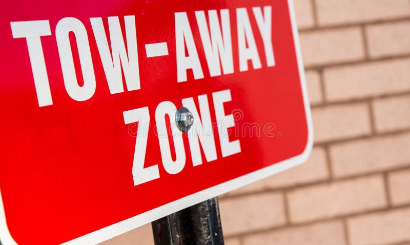 Tow away zone stock image. Image of strict, park, brick - 28731179