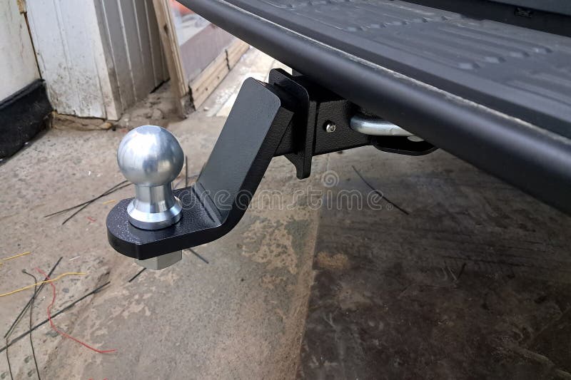 Tow Bar for the Car.Installing the Towbar of the Car Stock Photo ...