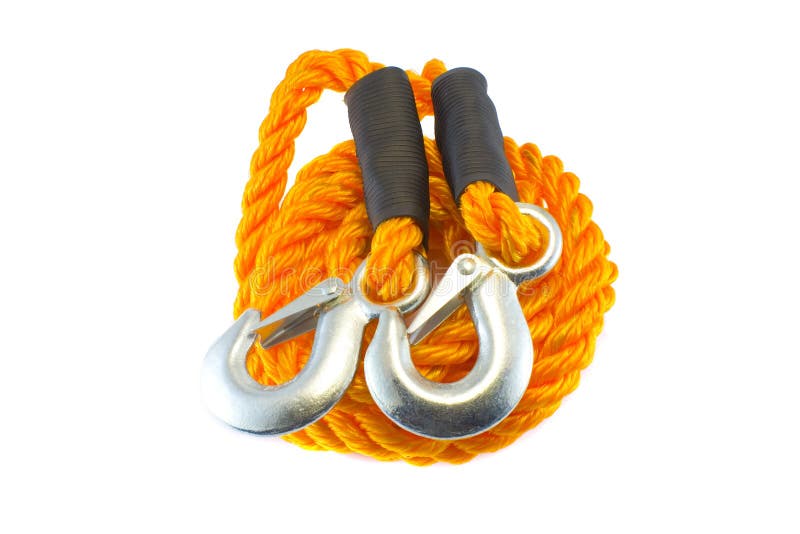 Tow rope with hooks stock image. Image of portable, velvet - 14666101