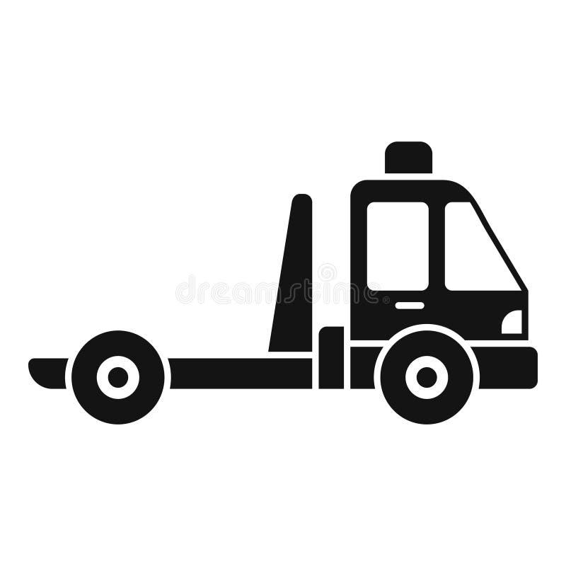 Tow Truck with Empty Bed Waiting for Emergency Call Glyph Icon Stock ...