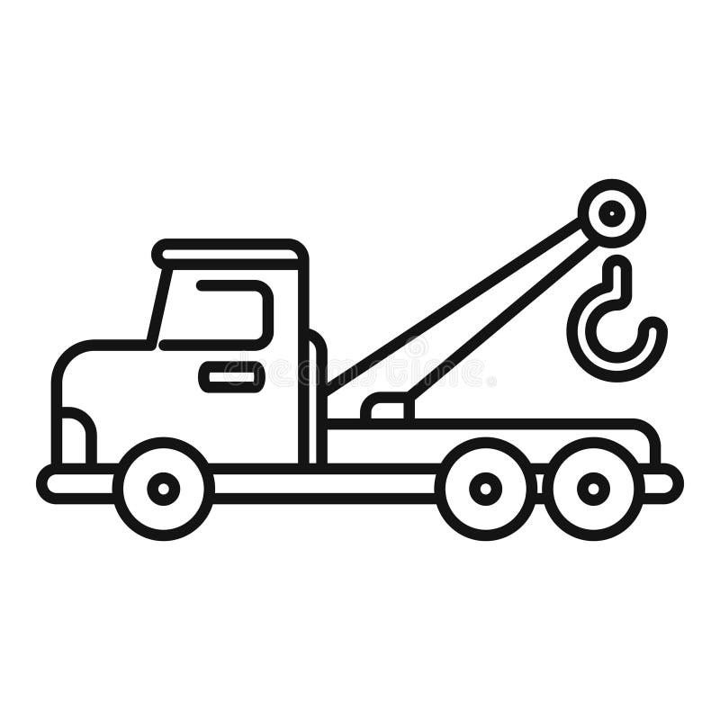 Tow Truck Offering Roadside Assistance with Hook and Cable System Stock ...