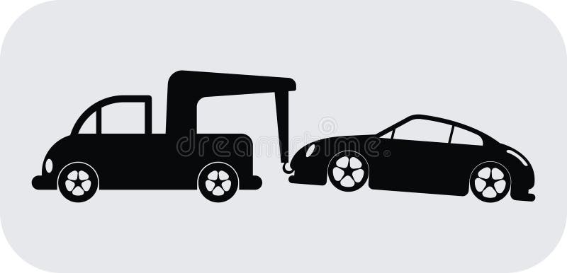 Tow Truck Towing a Car. Vector Illustration Decorative Design Stock ...