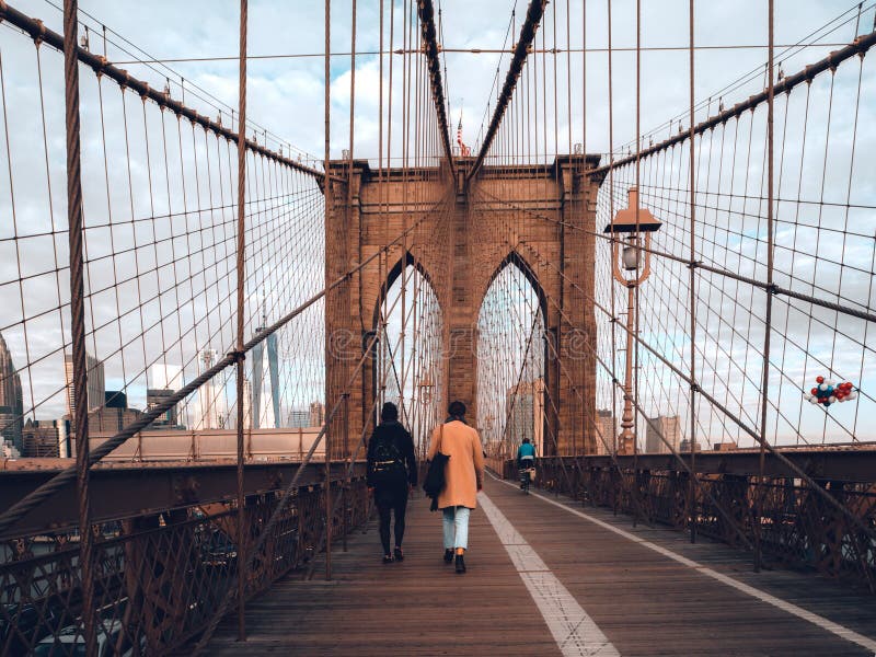 Tow Woman Crossing the Bridge Editorial Stock Photo - Image of ...